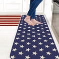 Black Flannel Kitchen Floor Mat - Non-Slip Rectangular Runner With Star ...