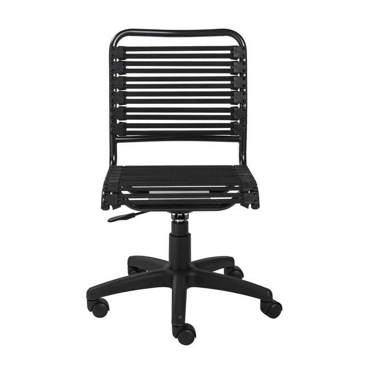 Black Flat Bungie Cords Low Back Office Chair with Graphite Black Frame ...