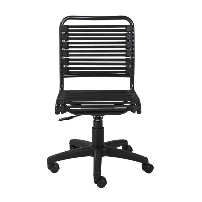 Black Flat Bungie Cords Low Back Office Chair with Graphite Black Frame ...