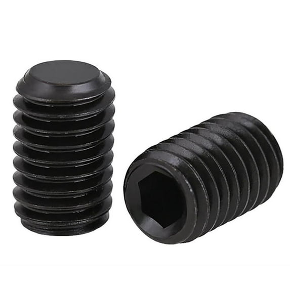 Black Flat Point Hex Hexagon Socket Set Screws 12.9 Grade Carbon Steel Headless Grub Allen Head ...