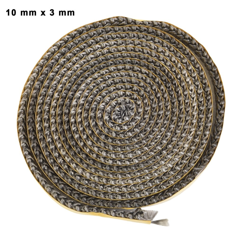 Black Flat Stove Rope Self Adhesive Glass Seal Stove Fire Rope 10mm ...