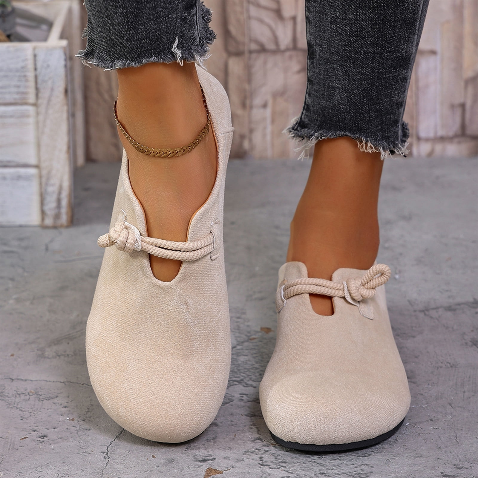 Black Flats for Women Round Toe Womens Shoes,Round-Toe Flat Casual ...