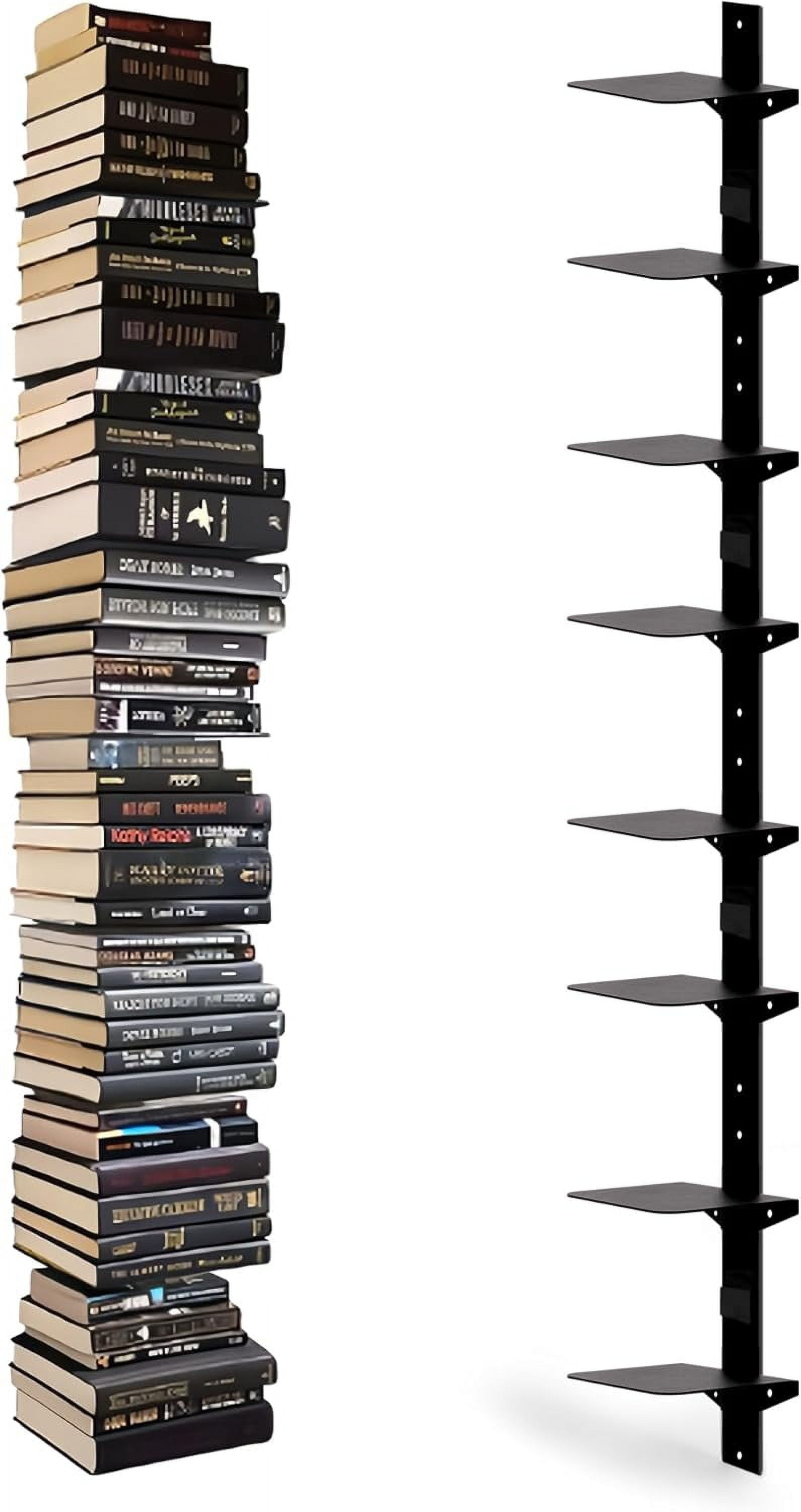 Black Floating Bookshelves-Invisible Floating Bookshelf for Wall -8 ...