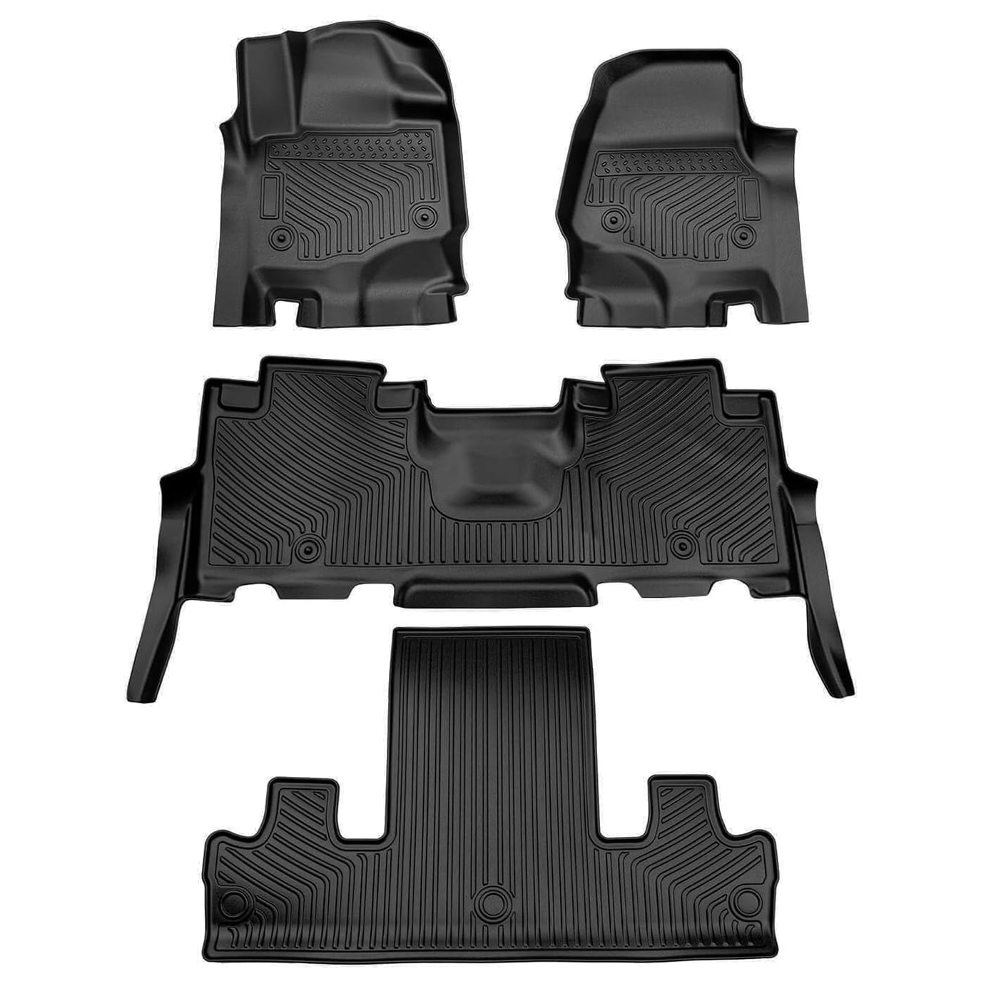 Black Floor Mats Liners Replacement for Ford Expedition 2018-2024 7 ...