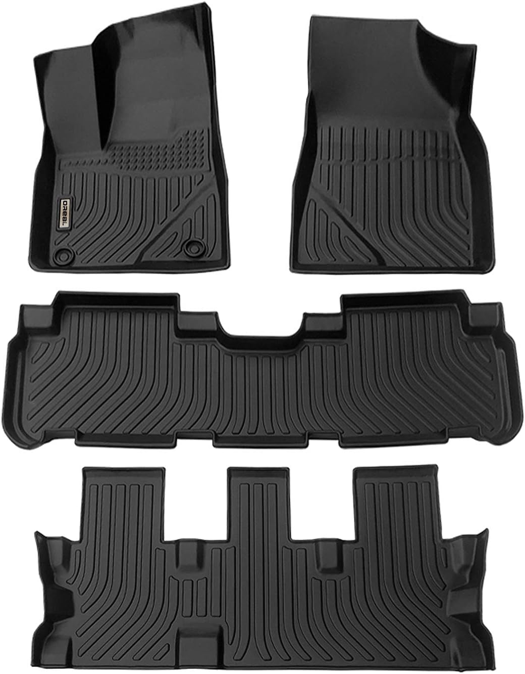 Black Floor Mats Liners Replacement for Highlander 8 Seats 2014-2019 ...