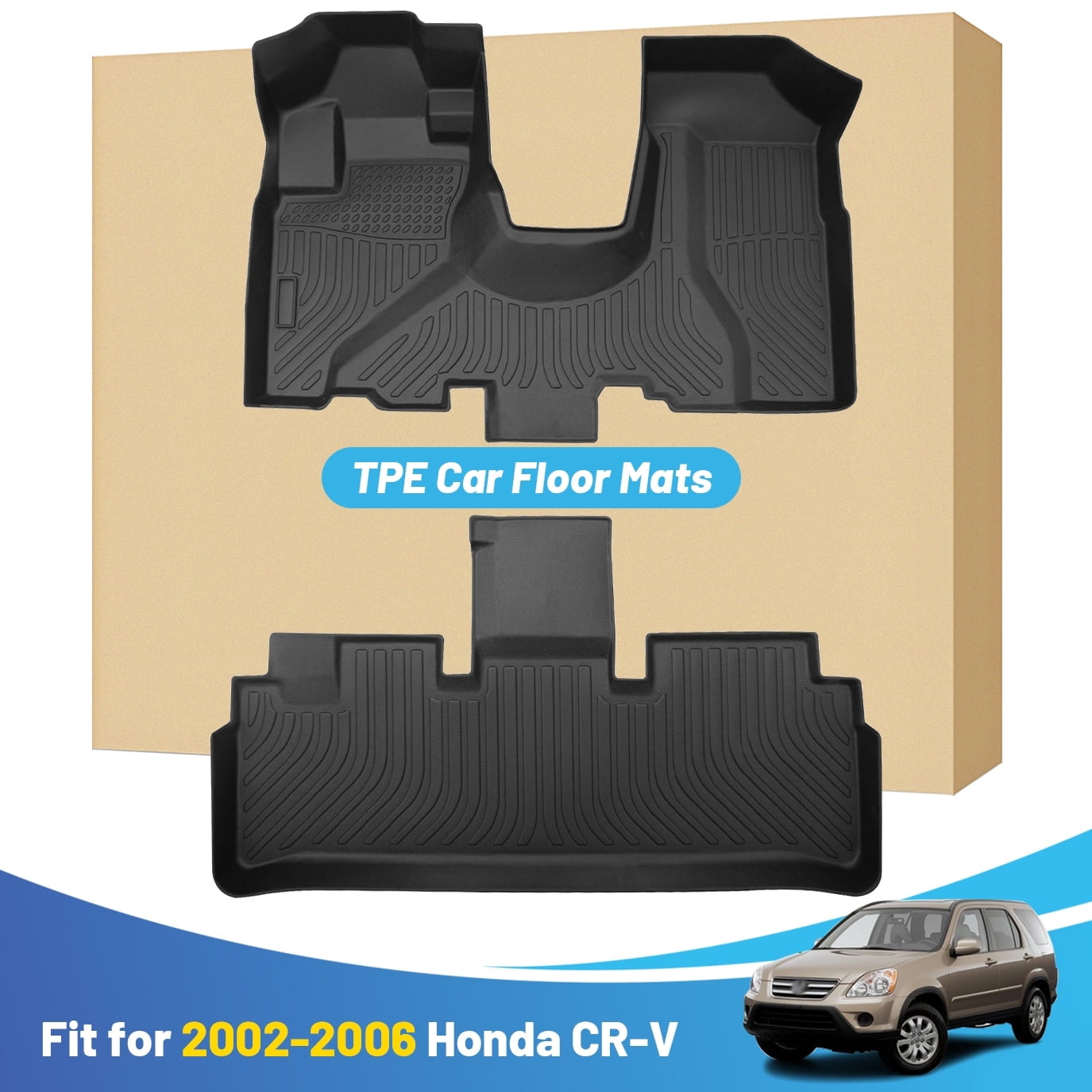 Black Floor Mats Liners Replacement for Honda CRV CR-V 2002-2006 Heavy ...