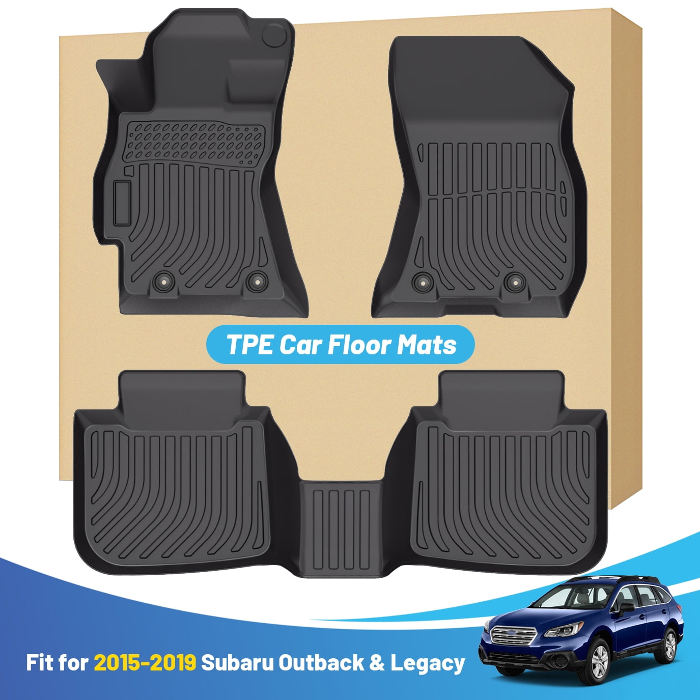 Black Floor Mats Replacement for Liners Subaru Outback & Legacy 2015 ...