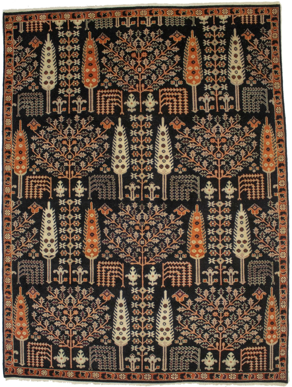 Black Floral 9X12 Tree of Life Chobi Oriental Rug - Walmart.com