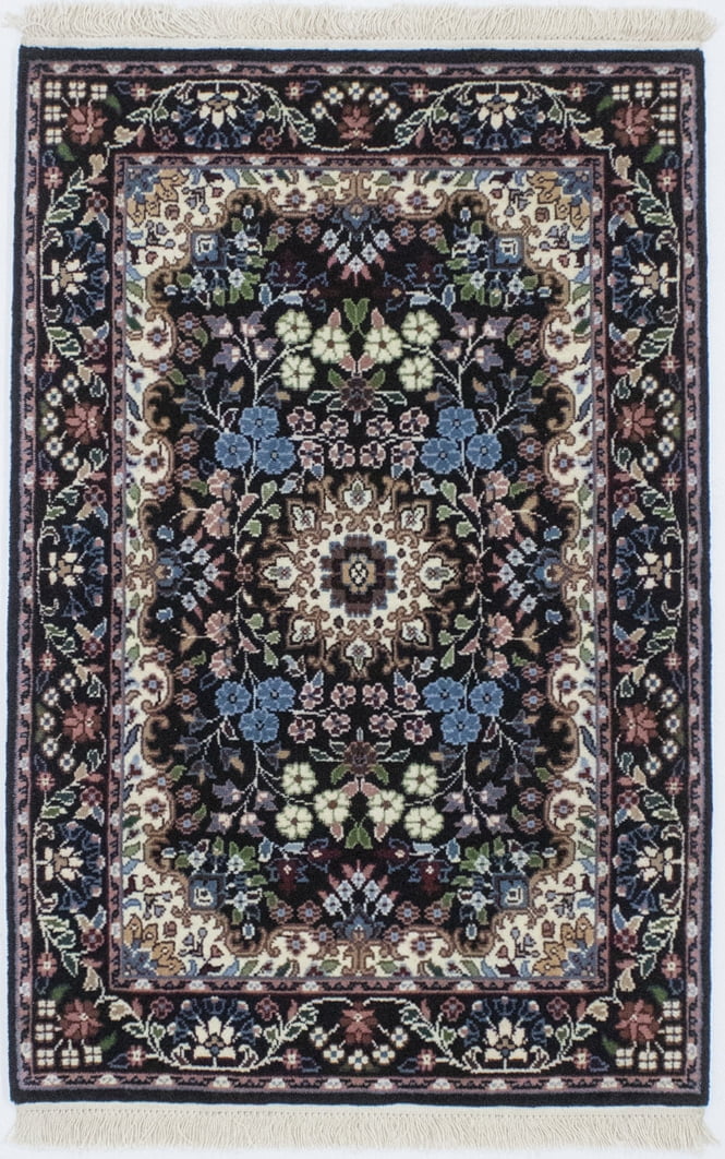 Black Floral Kirman 3X4 Oriental Rug - Walmart.com