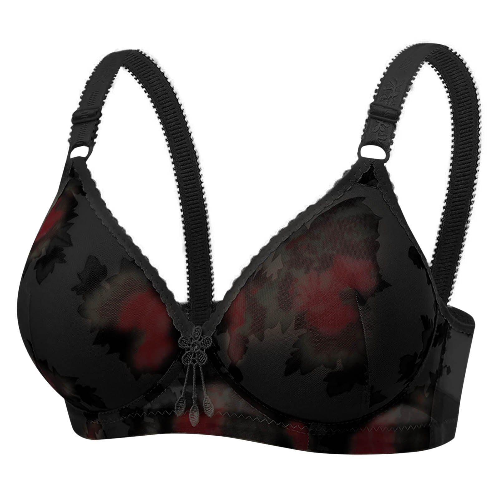 Black Floral Print Loose Fit for Women Slip Spandex Thin Adjustable ...