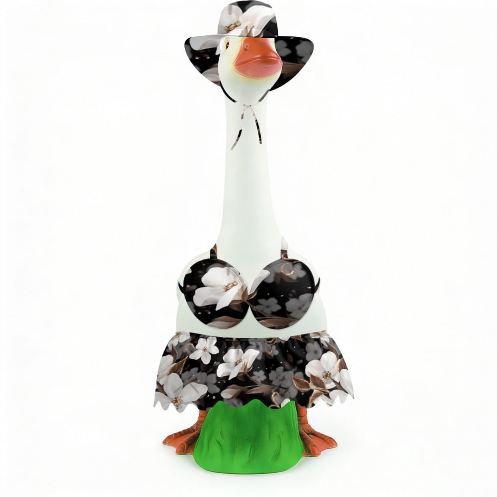 Black Floral Print pattern for 23 Inch Porch Goose Outfits, Hawaiian ...