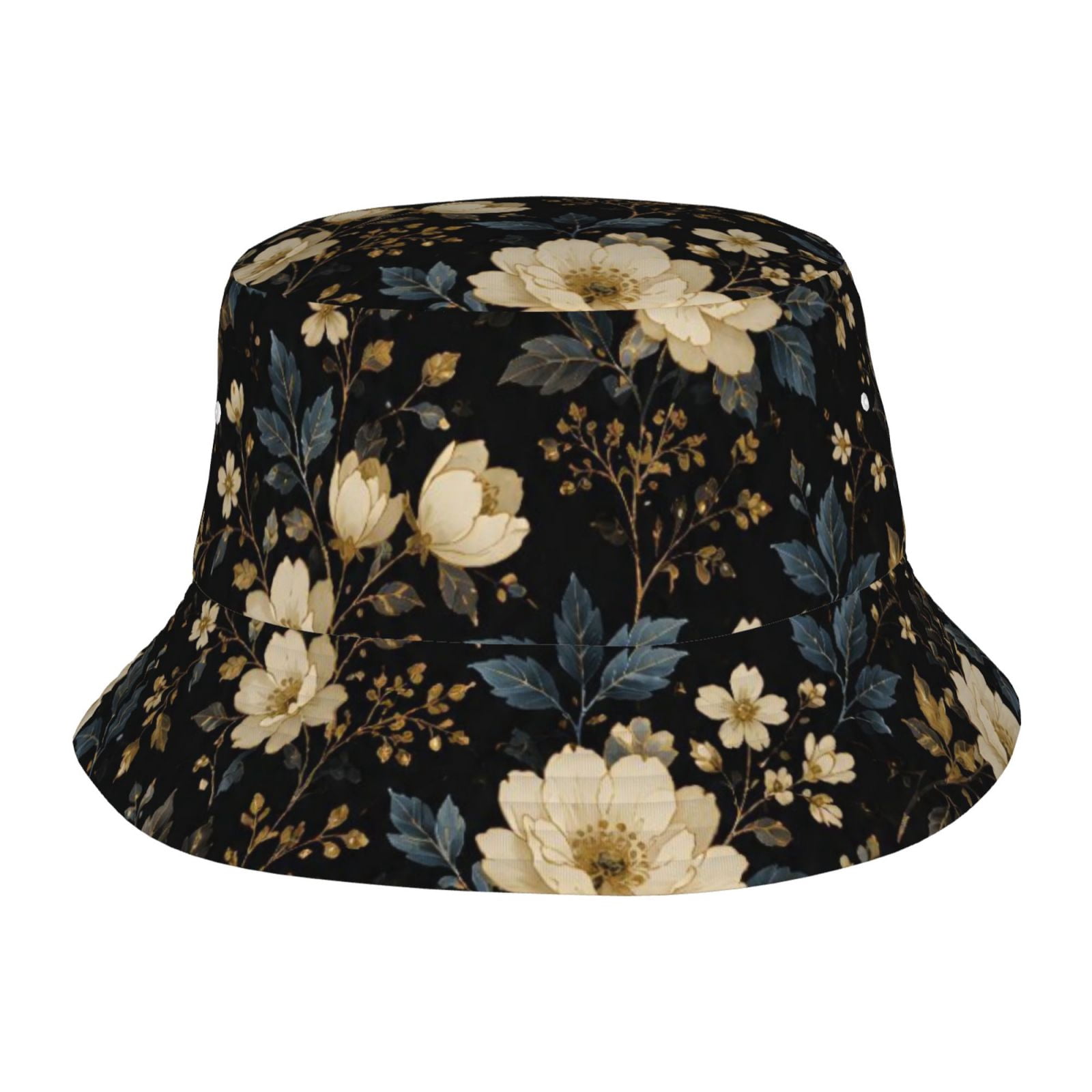Black Florald Fisherman's Hat Casual and Breathable Sun Hat for Men and ...