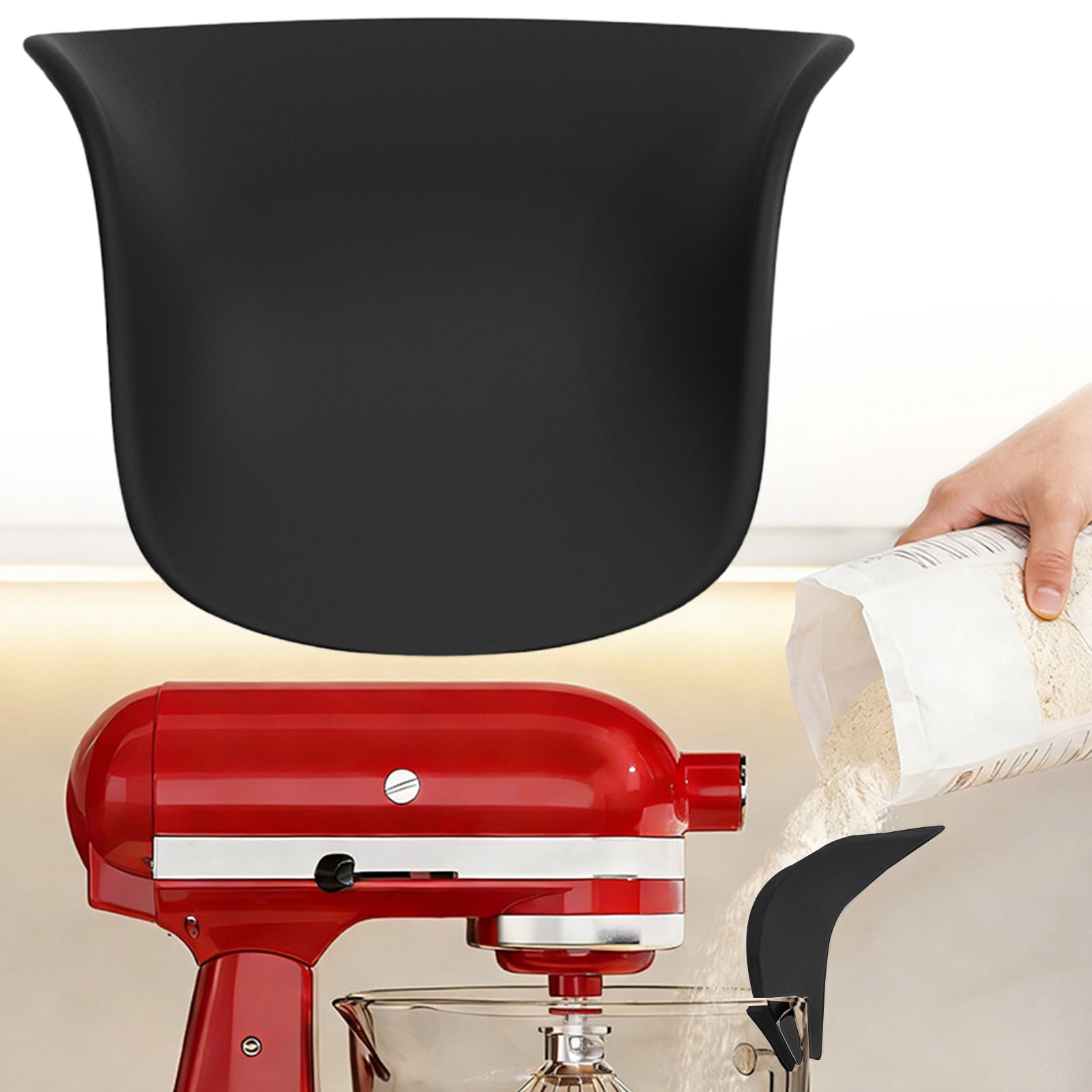Black Flour Funnel for Mixer by Dusknt 1 Piece Flour Funnel Upgraded ...