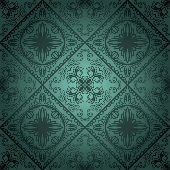 Black Flower Pattern Psychedelic Birthday Party Portrait Photo Backdrop ...