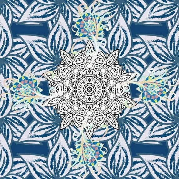 Black Flower Pattern Psychedelic Birthday Party Portrait Photo Backdrop ...