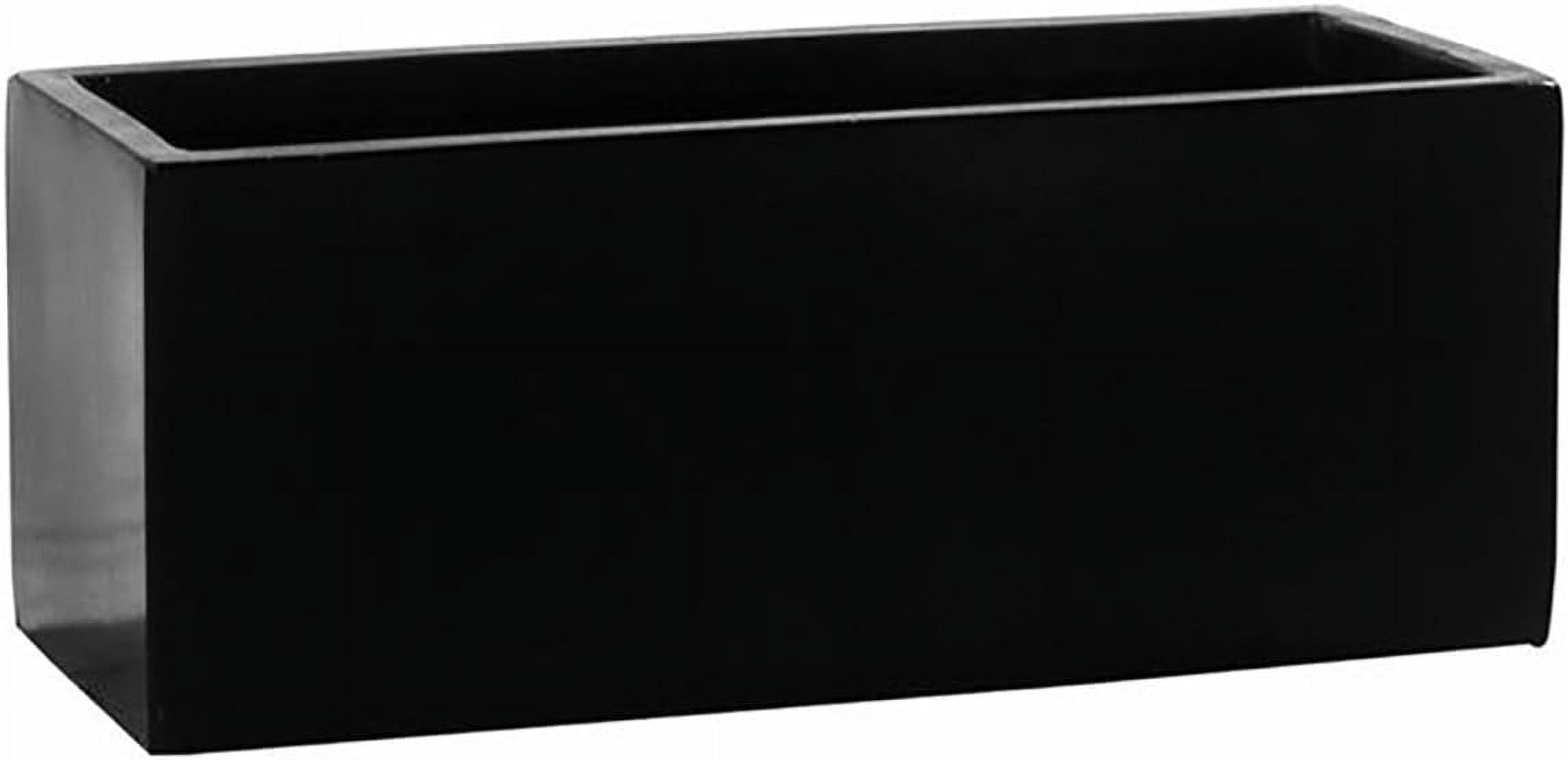 Black Flower Pot Modern Rectangular Balcony Planter Box 8"H x 8"W x 20 ...