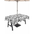 Black Flower Table Cloth Rectangle Outdoor Tablecloth, Vintage ...