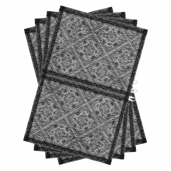 Black Flowers Kitchen Towels Set of 4, Water Absorbent Dish Towel ...