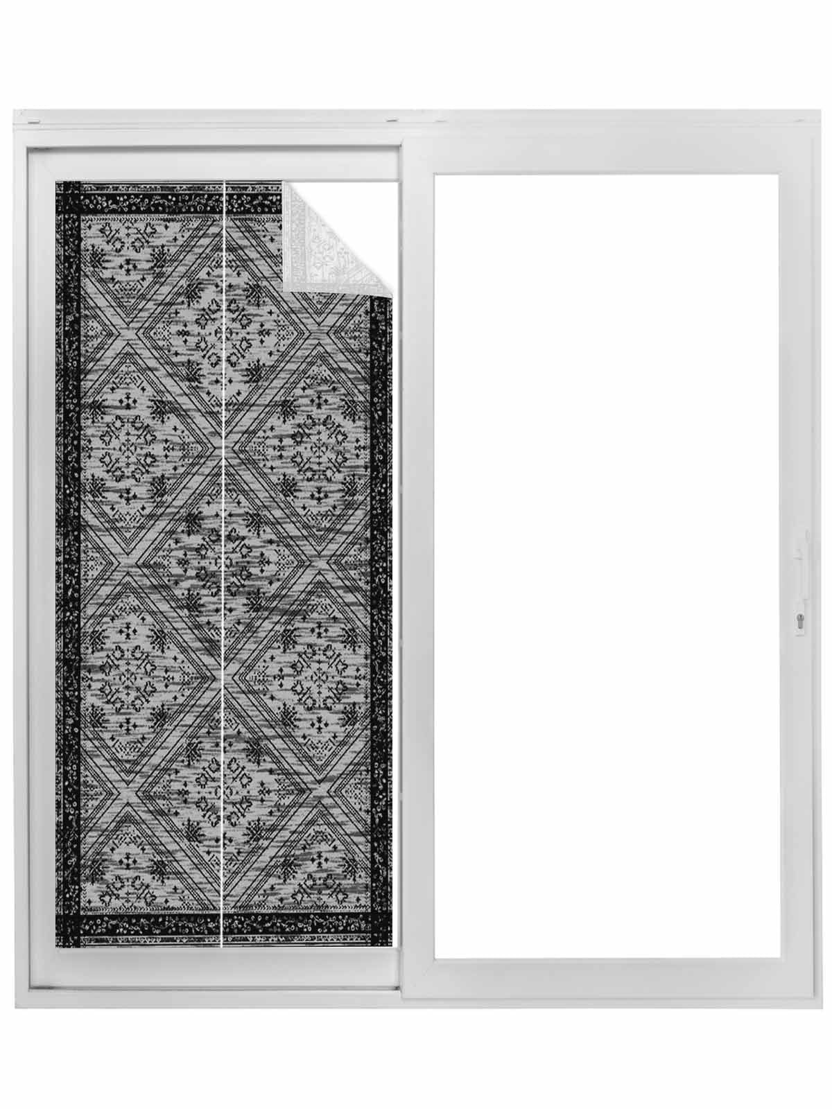 Black Flowers Window Privacy Film, Spring Floral Farmhouse Retro Art ...