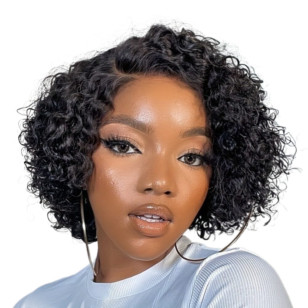 Black Fluffy Short Curly Wig, Natural And Easy To Maintain For ...
