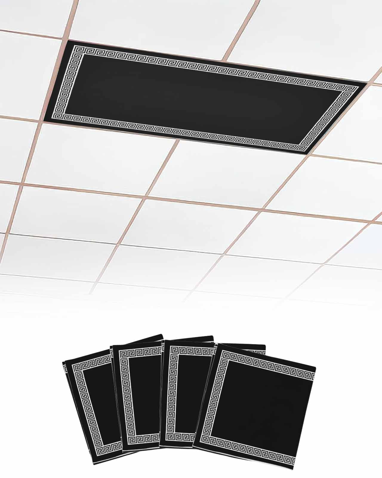 Black Fluorescent Light Covers for Ceiling Lights 4x2 feet,4 Pack ...