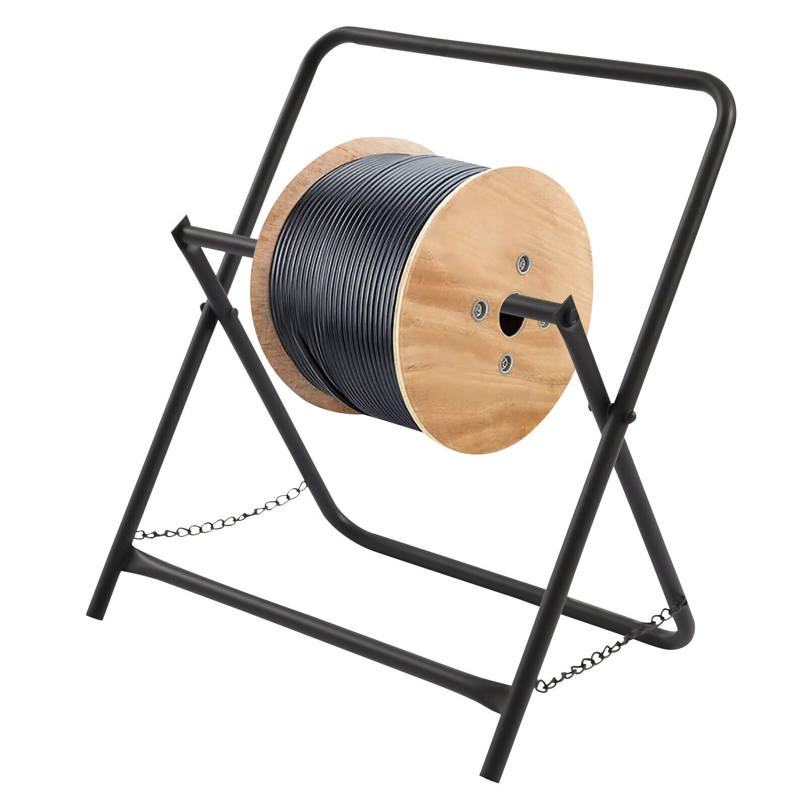 Black Foldable Cable Reel Caddy Cable Holder Stand Wire Wires Pulling ...