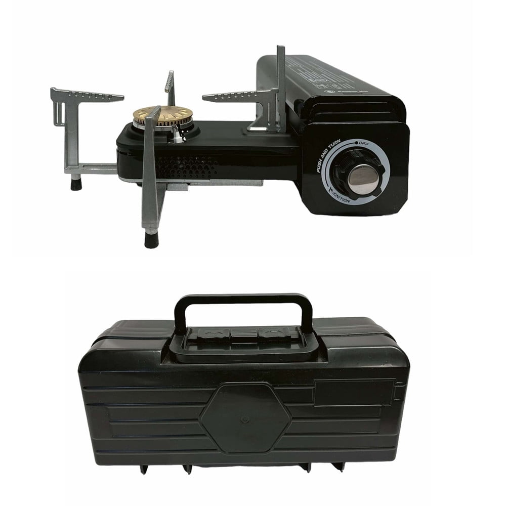 Black Foldable Camping Butane Stove, 7,250 BTU Portable Camping Stove ...