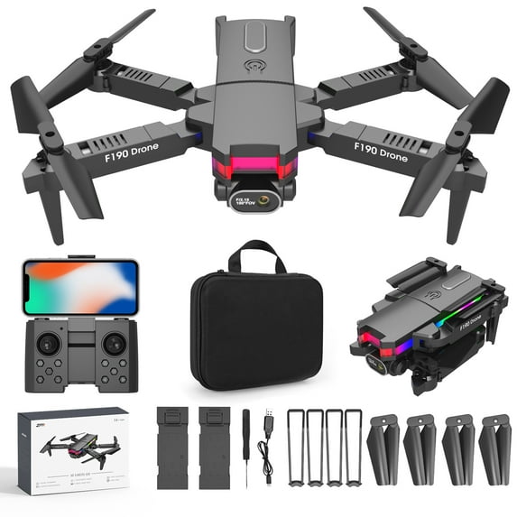Black Foldable Drone With Dual 4K Cameras Wifi Fpv Altitude Hold ...