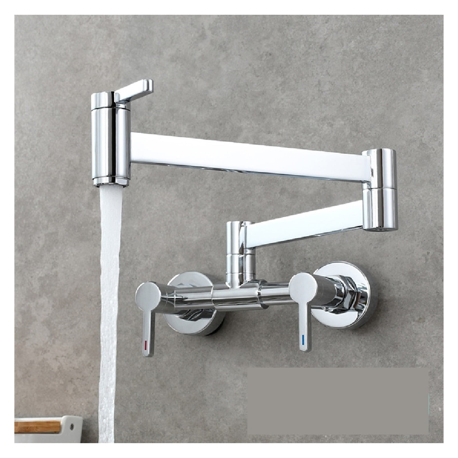 Black Foldable Kitchen Faucet Three Handles Sink Tap Rotate Folding ...
