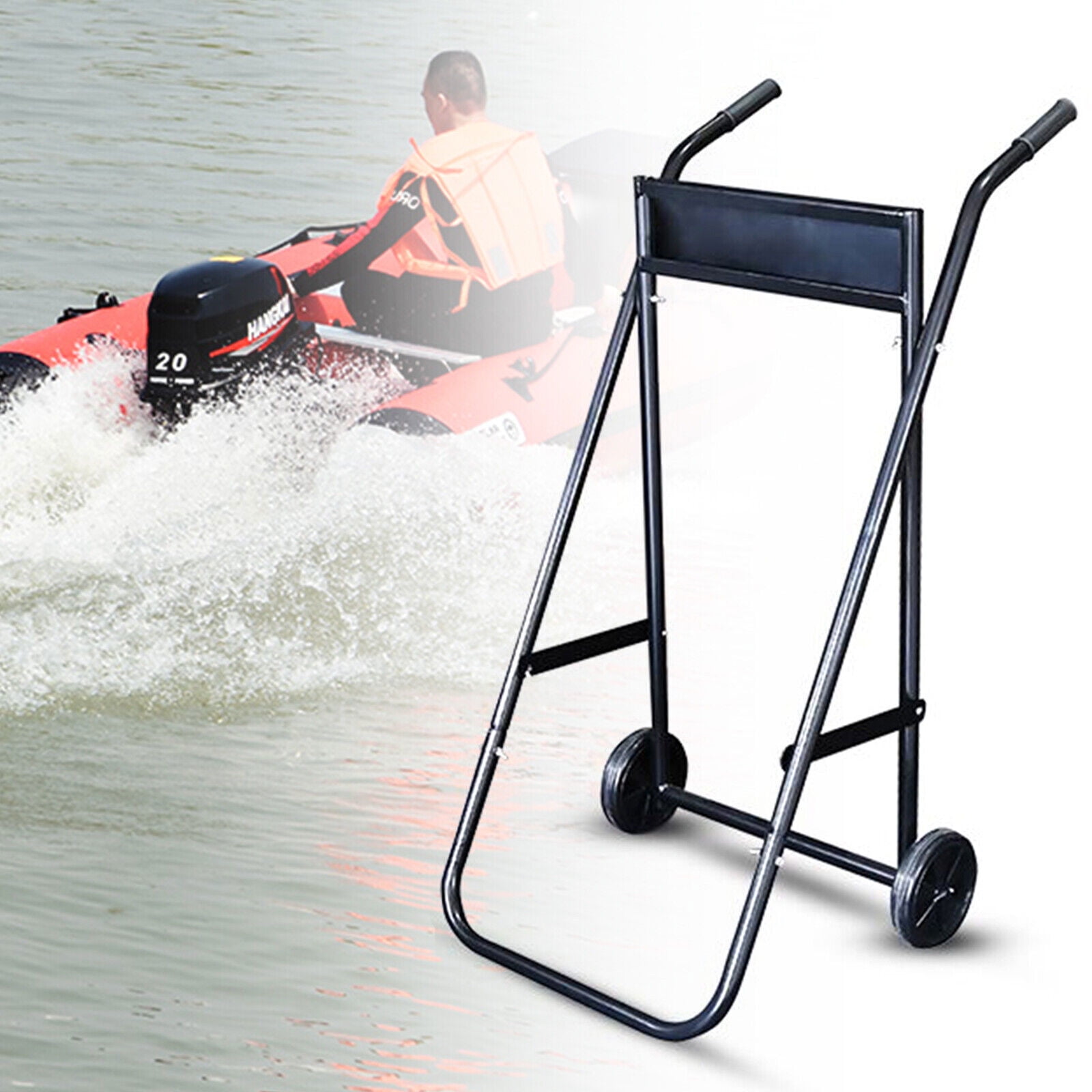 Black Foldable Outboard Motor Engine Trolley Stand Heavy Duty Engine ...