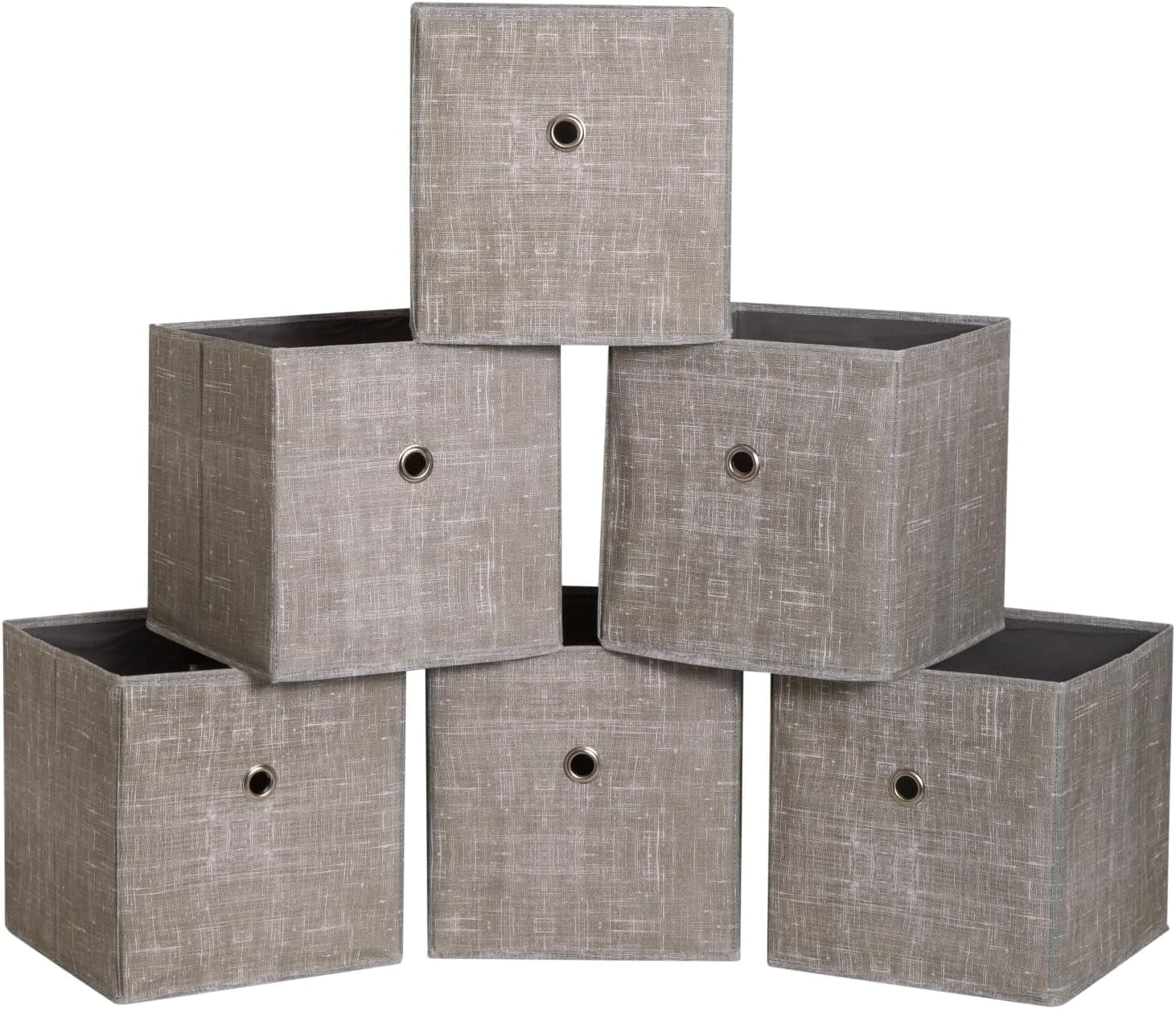 Black Foldable Storage Cubes Bins ,11 Inch Cloth Storage Cube Fabric ...