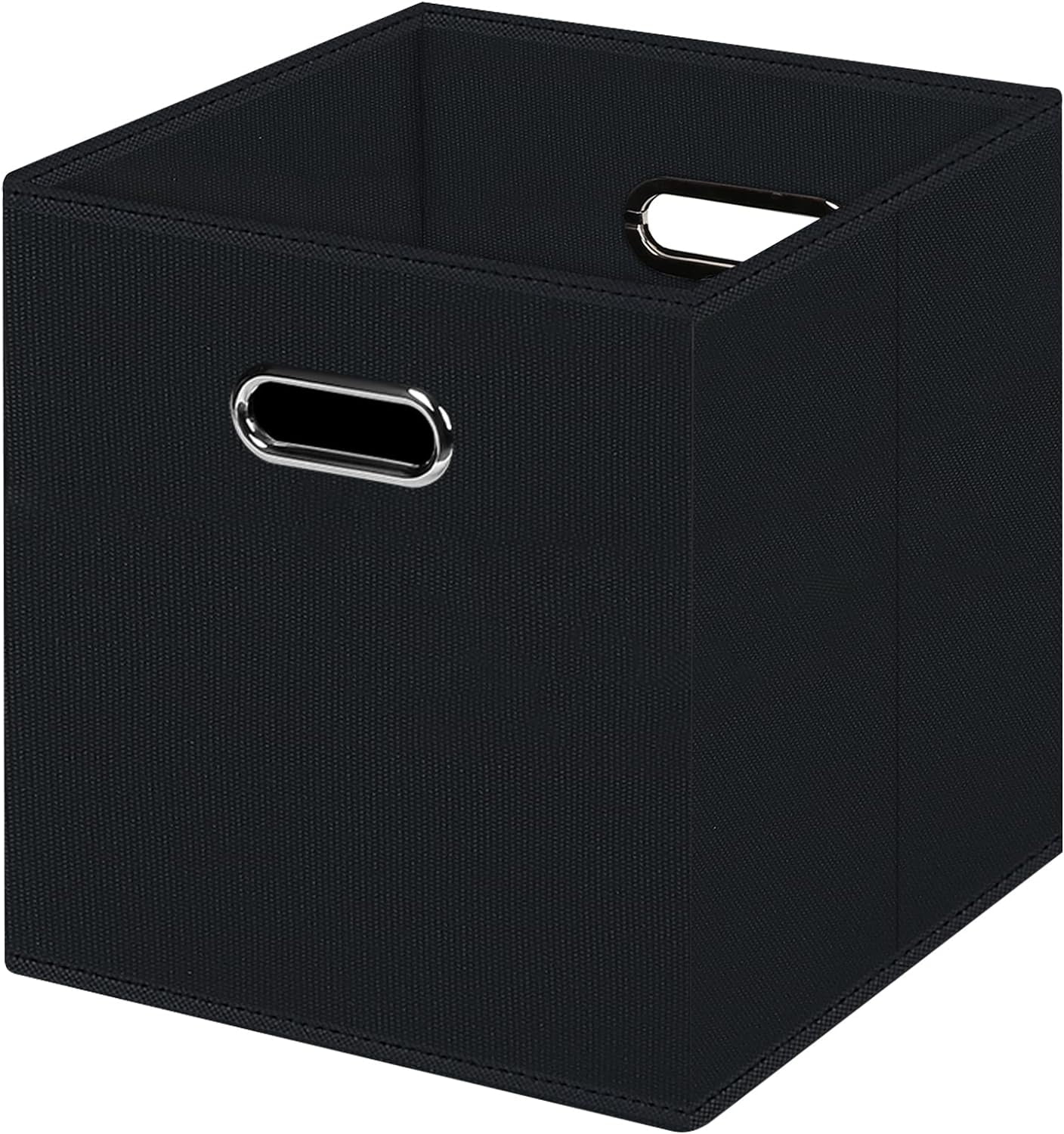 Black Foldable Storage Cubes Bins , Fabric Storage Box Cubes Organizer ...