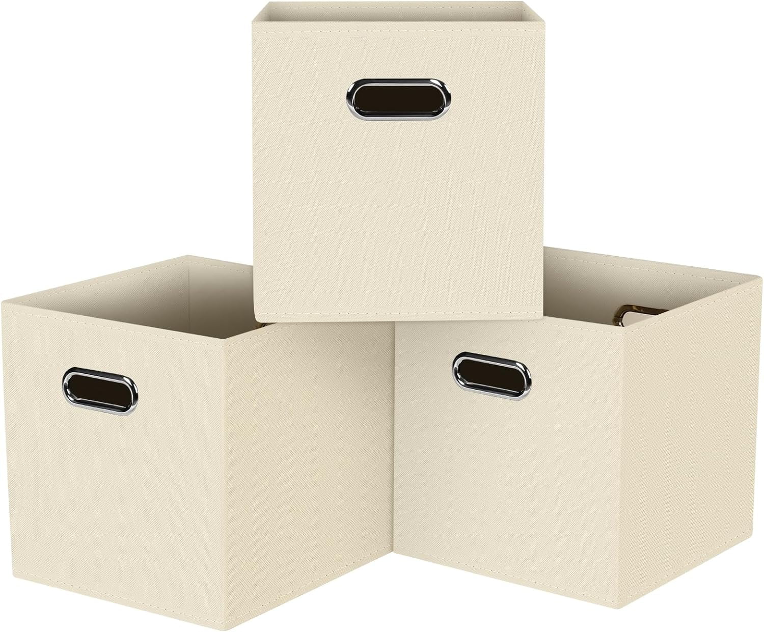 Black Foldable Storage Cubes Bins, Fabric Storage Box Cubes Organizer ...