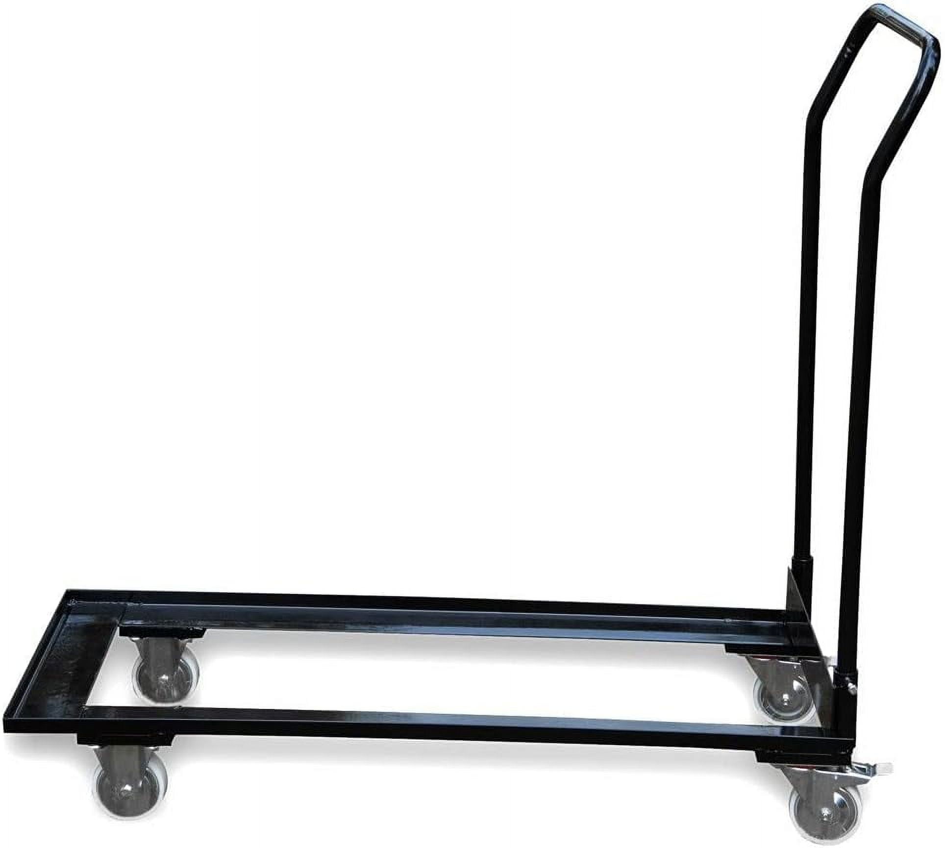 Black Folding Chair Cart Rolling Push Dolly, Grade Steel Frame, Storage ...