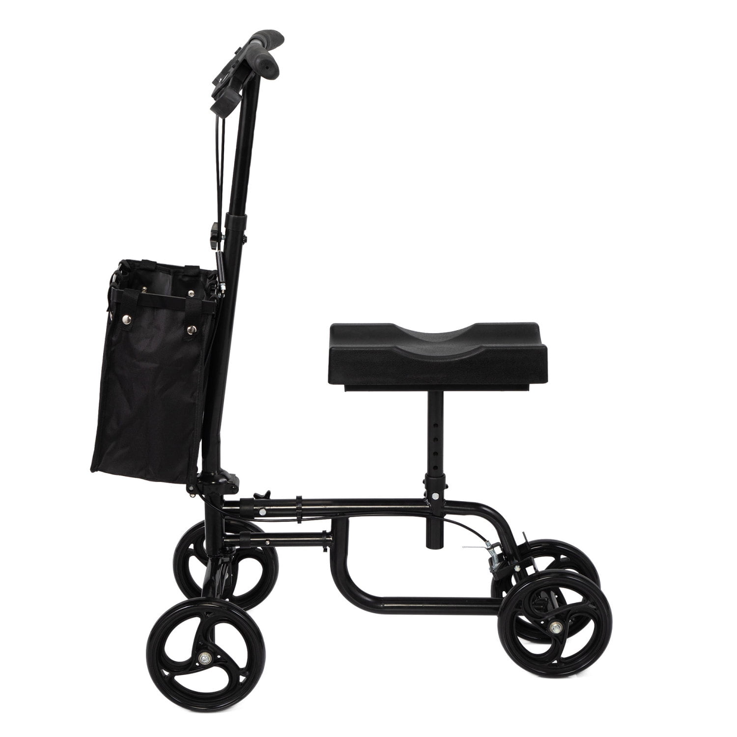 Black Folding Knee Scooter with Dual Braking System Convenient ...