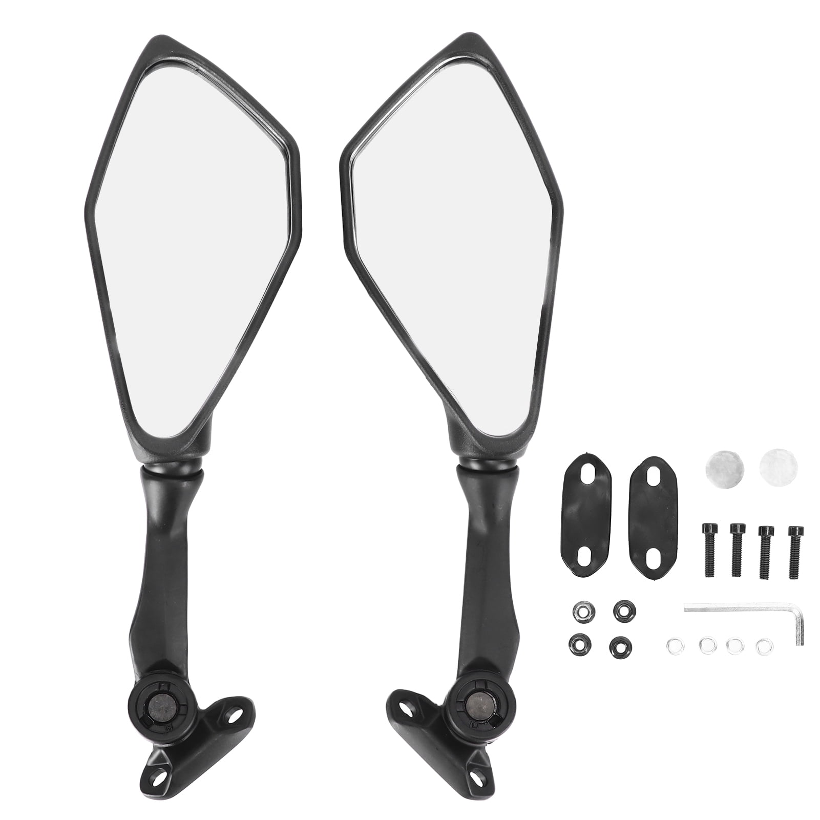 Black Folding Rear View Mirrors for Ninja 300 250 ZX6R 636 300R EX300 ABS 2011‑2018 - Walmart.com