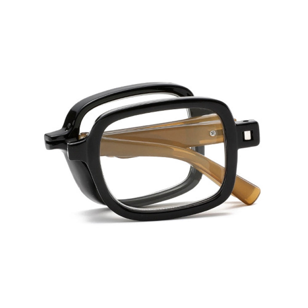 Black Folding Square Anti-blue Light Plastic Reading Glasses 1.00 ...