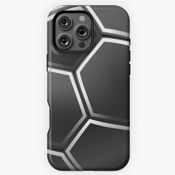 Black Football Ball Minimal Design iPhone Case 17 16 15 14 13 12 11 Pro ...