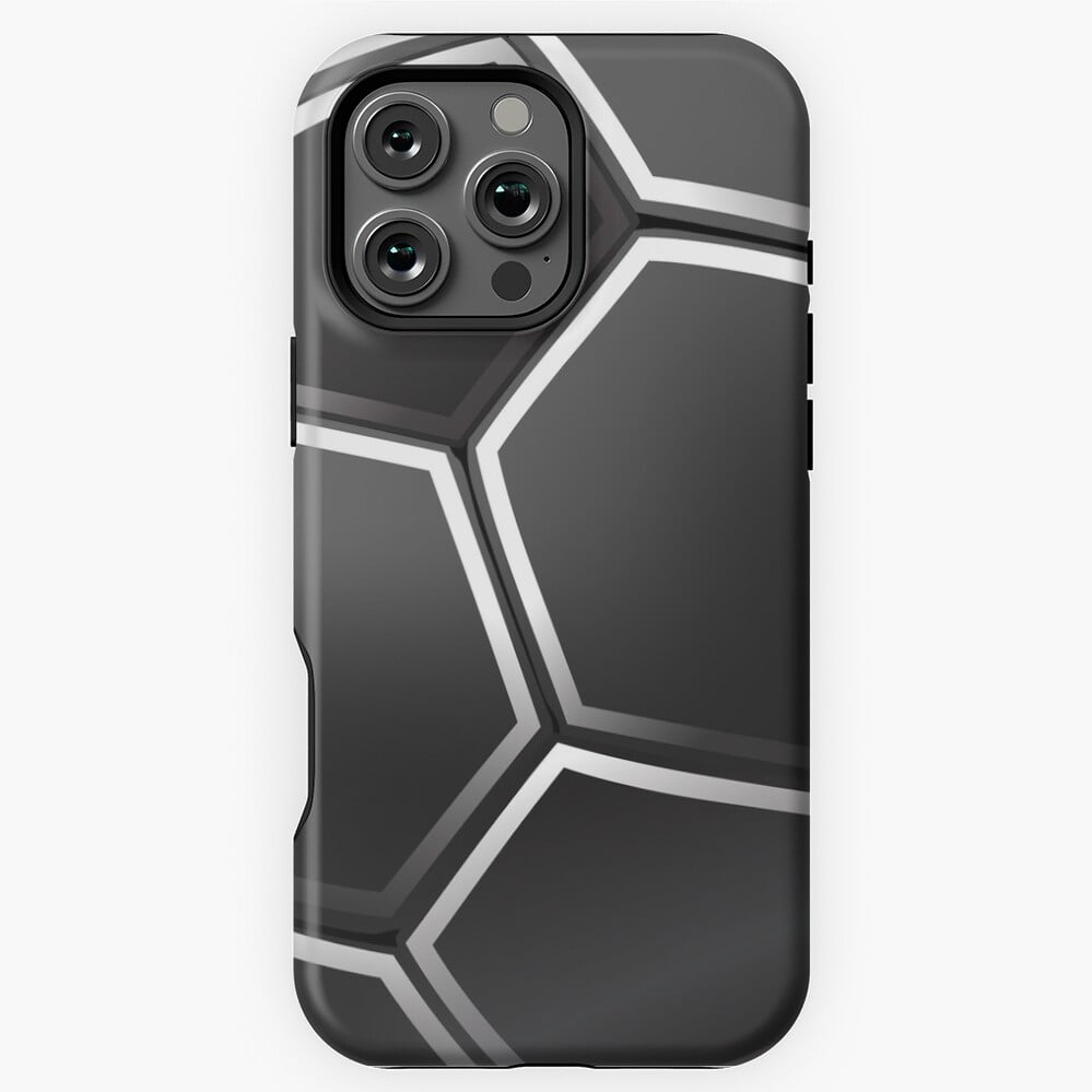 Black Football Ball Sport Graphic Phone Case for iPhone 16 15 14 13 12 ...