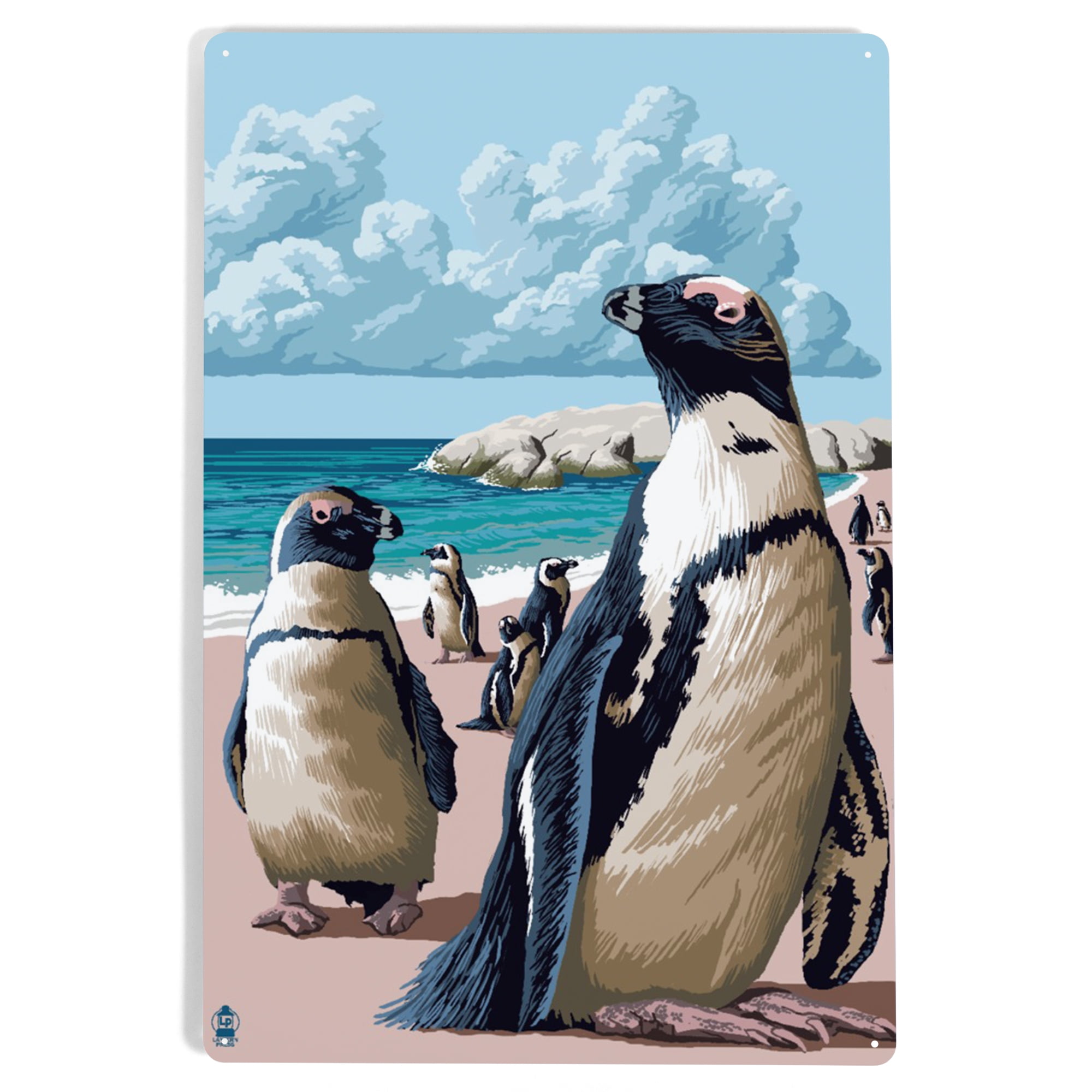 Black Footed Penguins (12x18 Aluminum Art, Indoor Outdoor Metal Sign ...