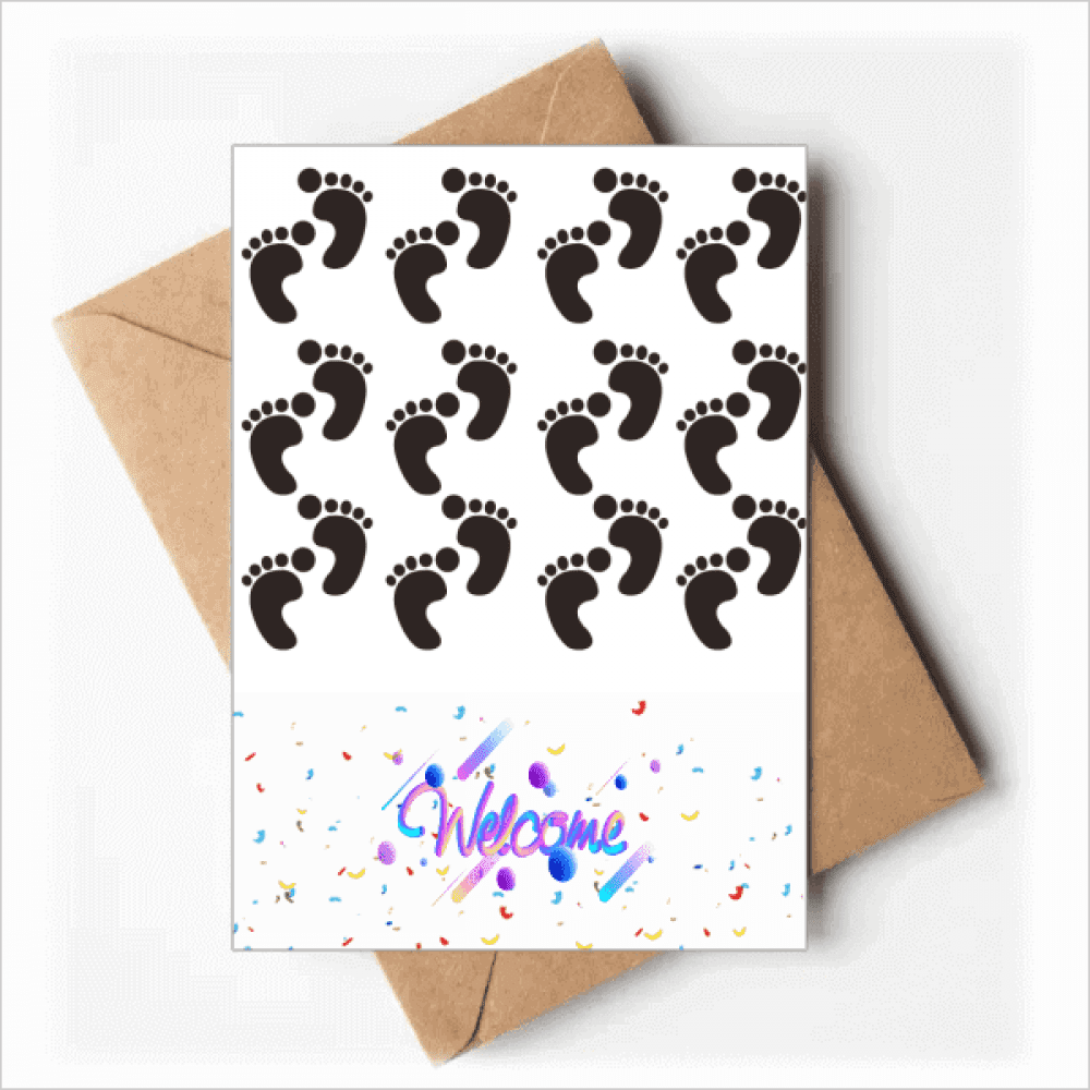 Black Footprint Simple Outline Protect Animal Welcome Back Greeting ...