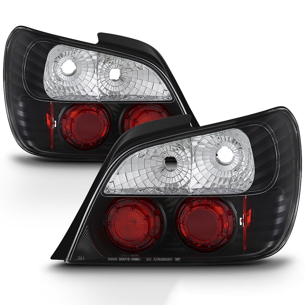 Black For 2002-2003 Subaru Impreza WRX Tail Lights Brake Lamps 02-03 ...