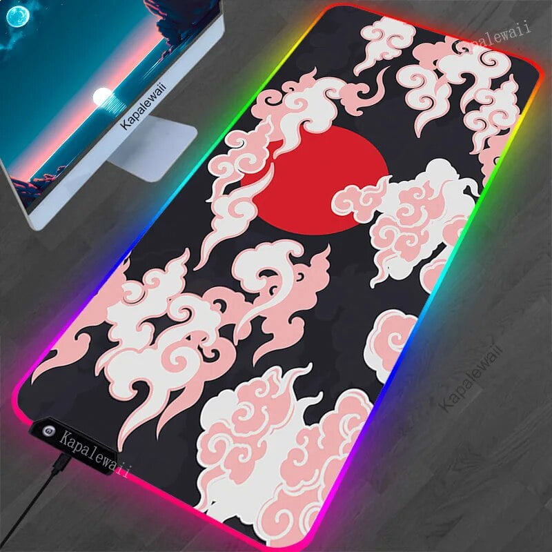 Black Forese RGB Large Mouse Pad Gamer Big Mouse Mat PC Mousepad LED ...