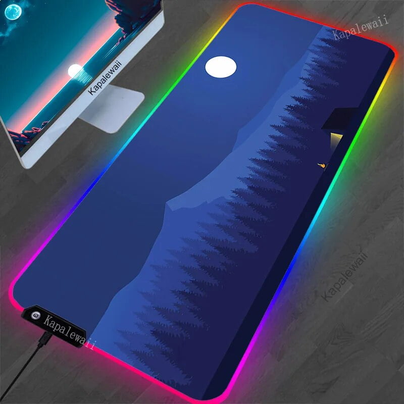 Black Forese RGB Large Mouse Pad Gamer Big Mouse Mat PC Mousepad LED ...
