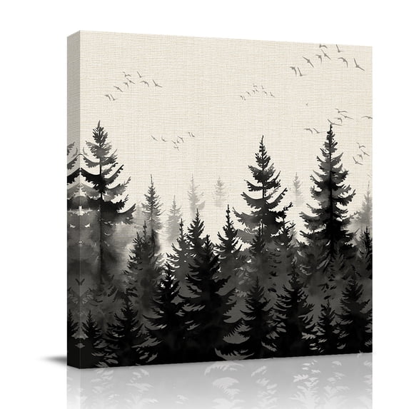 Black Forest Canvas Wall Art for Living Room, Tree Bird Nature ...