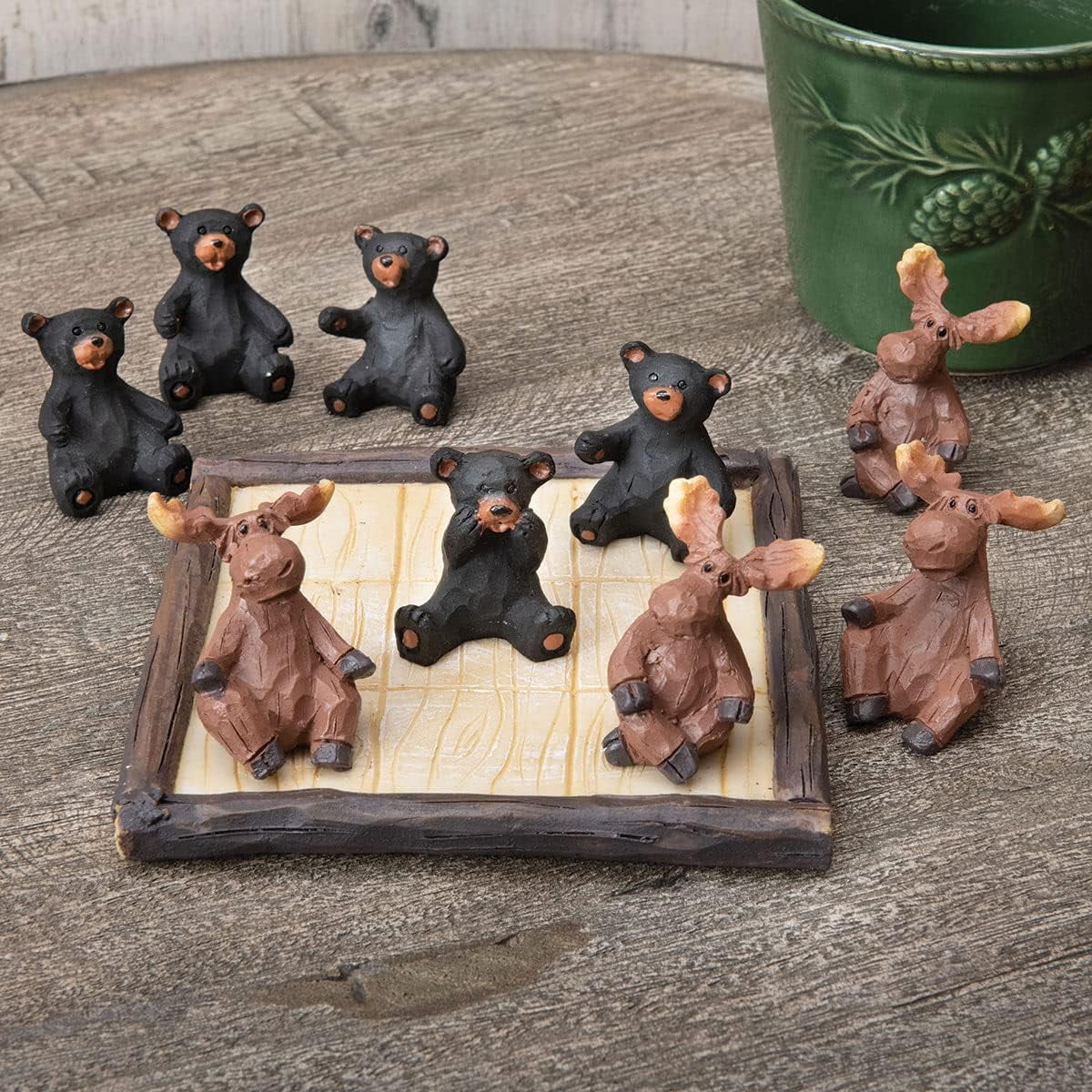 Black Forest Décor - Bears vs Moose Tic Tac Toe Game - Cute Rustic ...