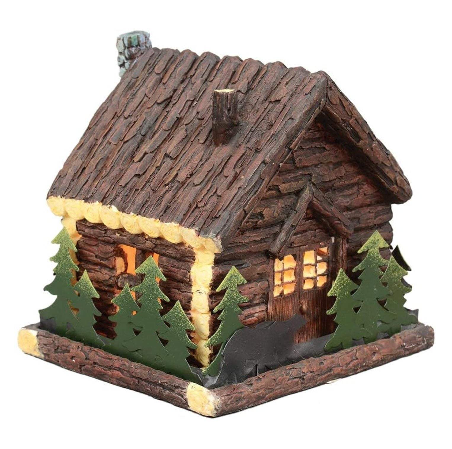 Black Forest Décor Rustic Bear & Cabin Nightlight - Polyresin Bedside ...