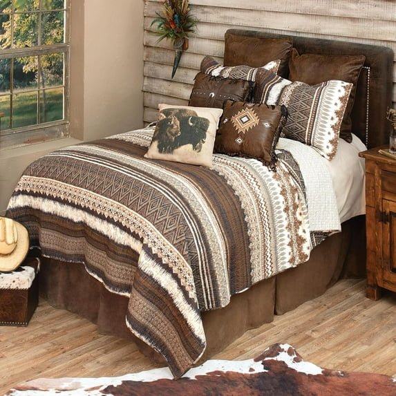 Black Forest Décor Southwest Mocha Queen Quilt Set - Cotton ...