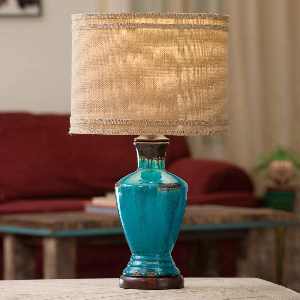 Black Forest Décor - Turquiose River Table Lamp for Cabin, Living Room ...