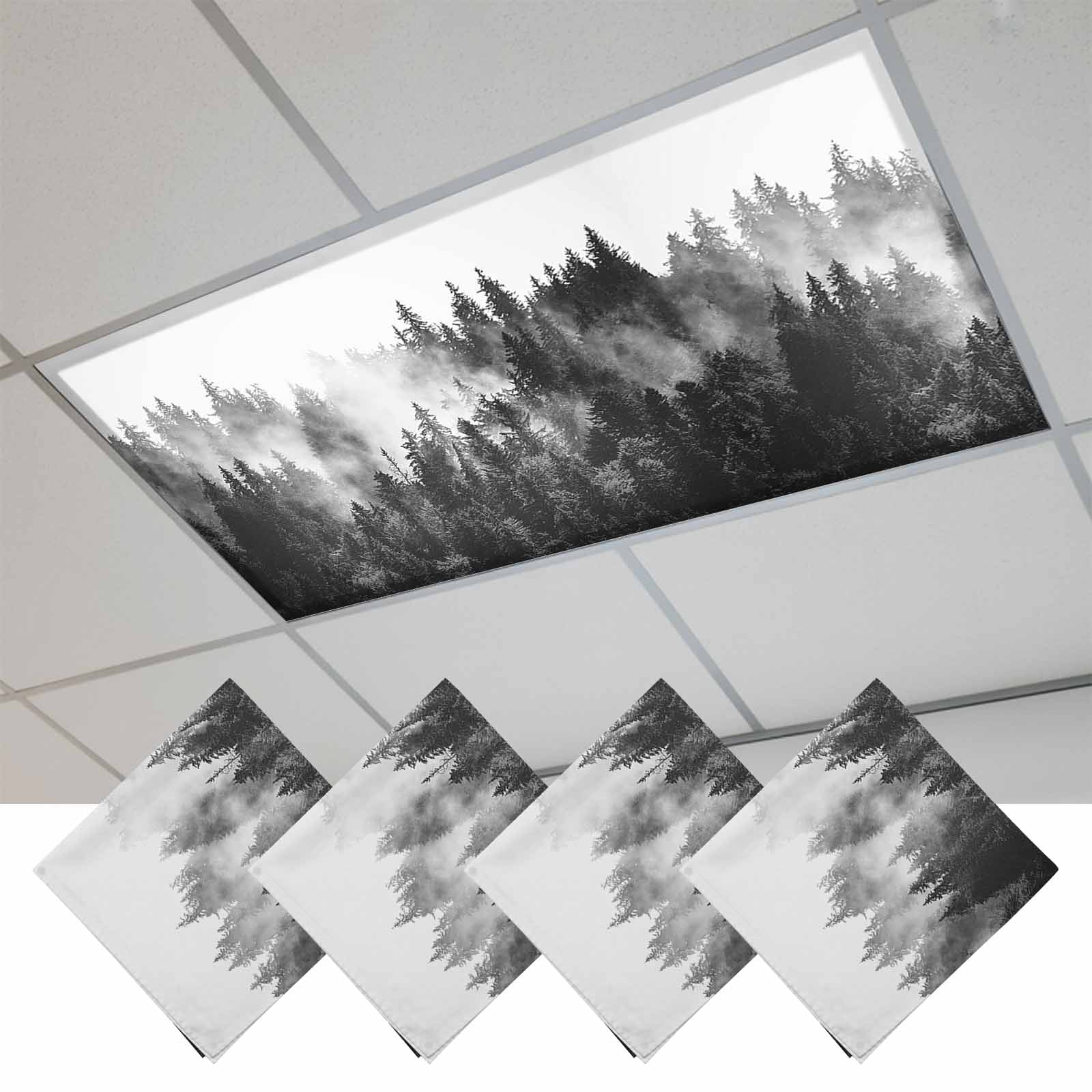 Black Forest Fluorescent Light Covers, Black and White Natural ...